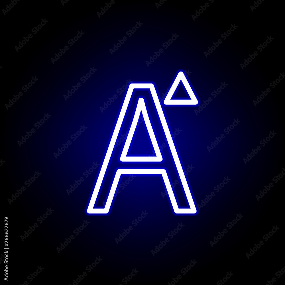 Increase Font Size Word A Icon In Neon Style Can Be Used For Web 
