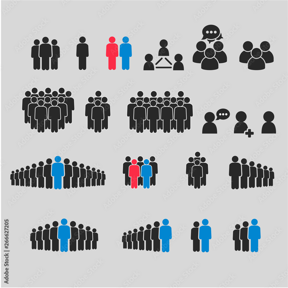 People Icon set. Persons symbol for your infographics web site design ...