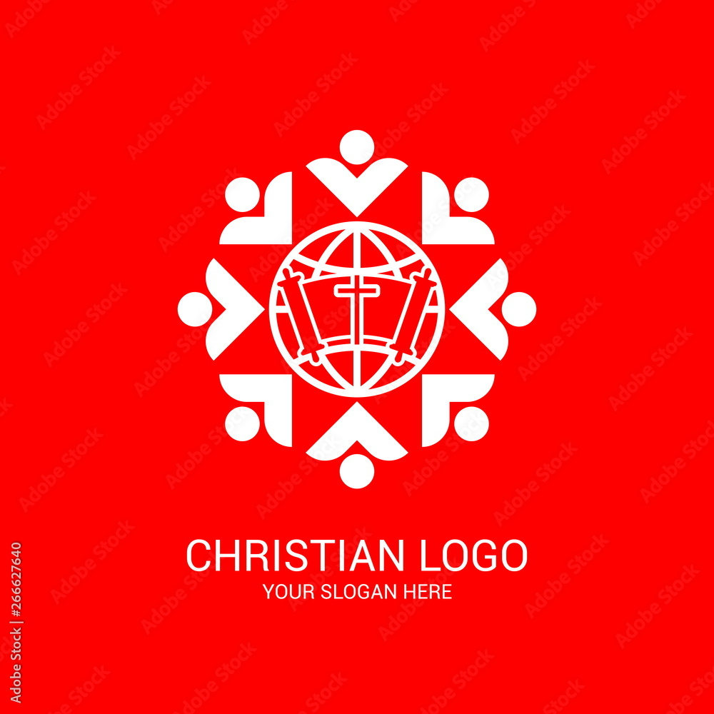 Church logo and biblical symbols. The unity of believers in Jesus ...