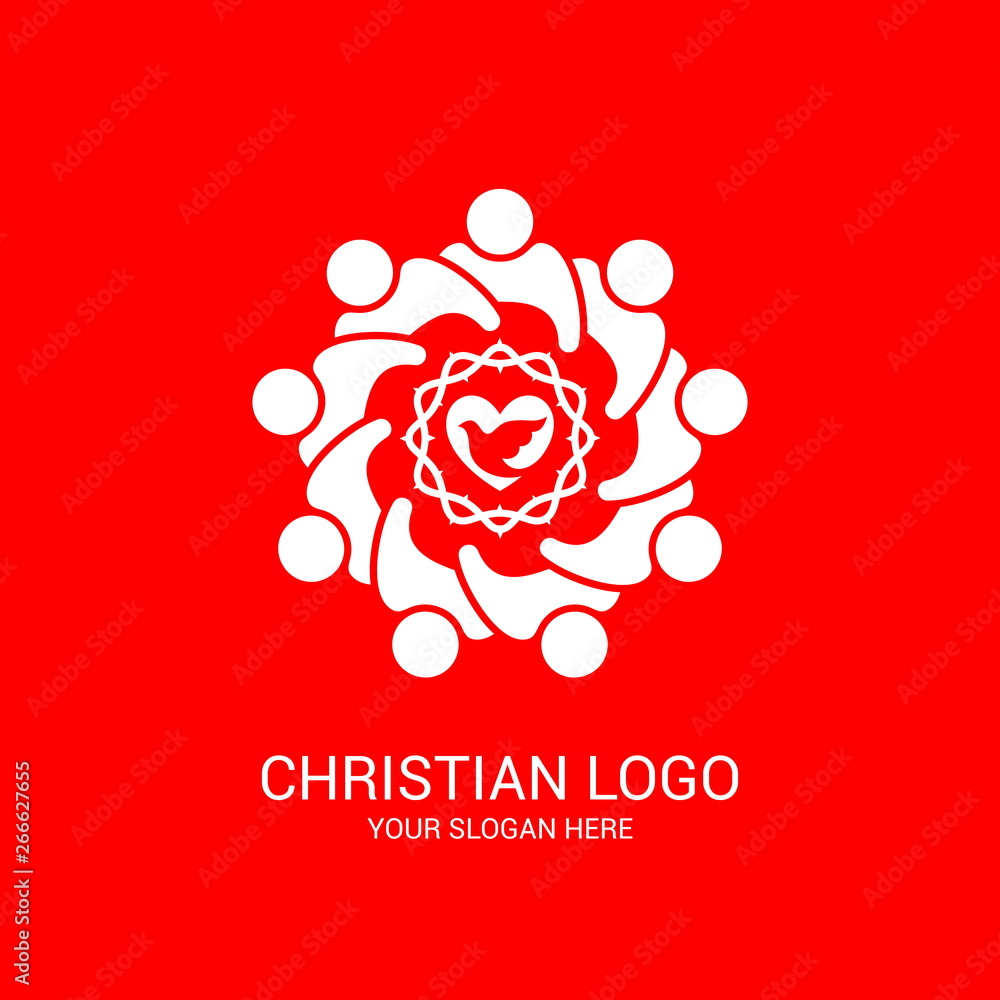 Church logo and biblical symbols. The unity of believers in Jesus ...
