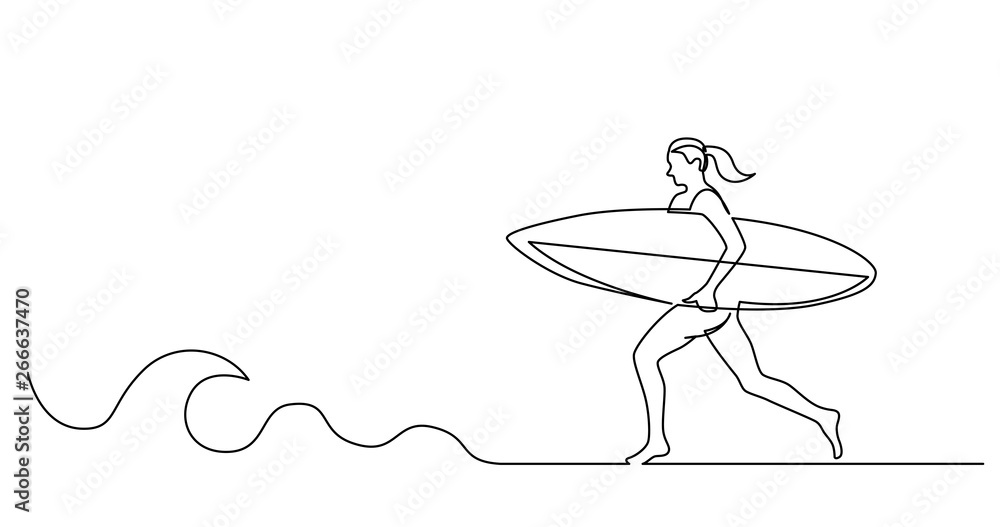 Surfer Girl Drawing