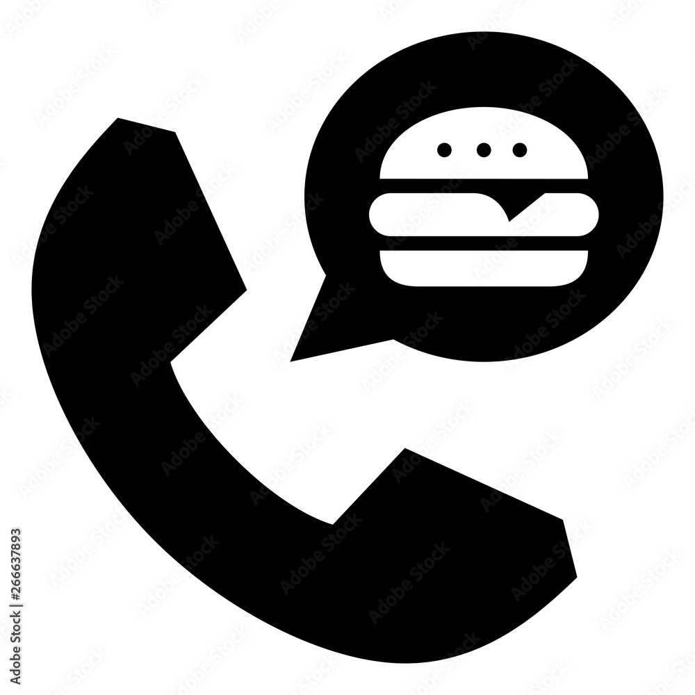Phone Order Food Delivery Vector Icon Stock Vector | Adobe Stock