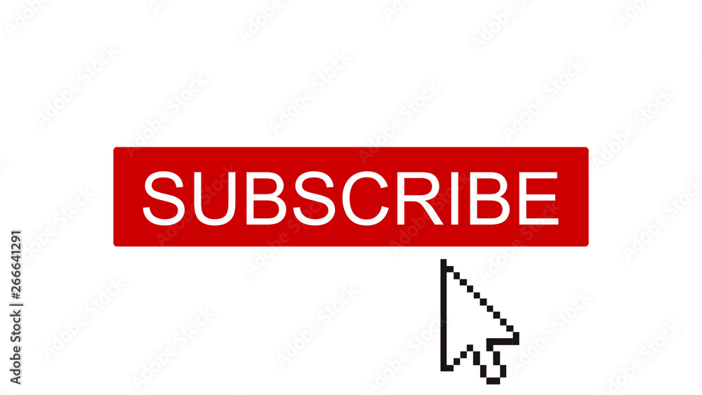 Mouse arrow click on red subscribe button to show how to become ...