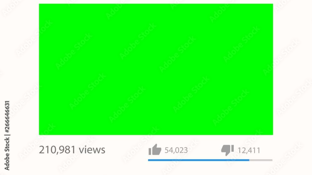 3D animation of a key green screen video views counter quickly ...