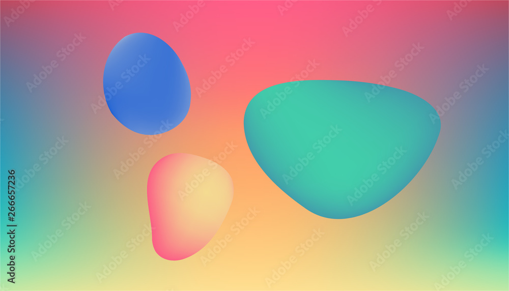 abstract gradient background with random shapes in pastel colors. Stock ...