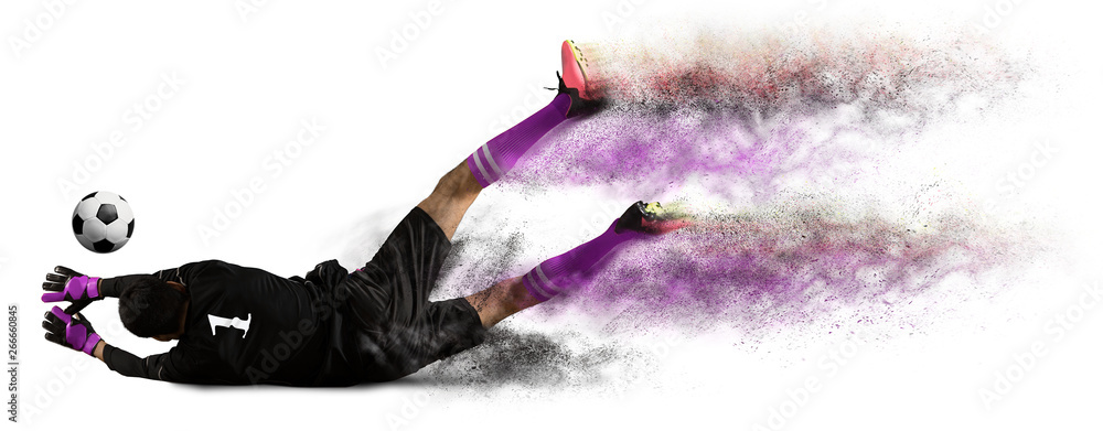 Soccer goalkeeper on white background Stock Photo | Adobe Stock