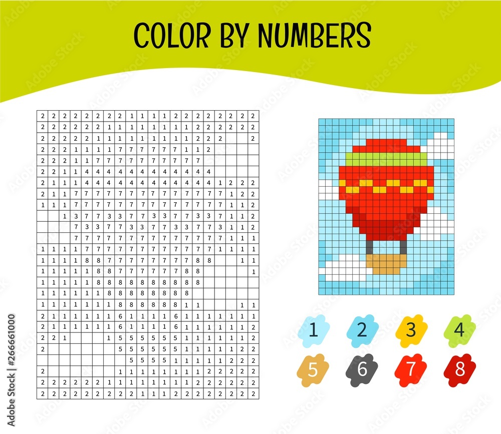 Coloring book for children. Color by number. Vector illustration of a ...