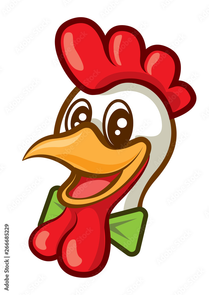 Cartoon Chicken head character - vector Stock Vector | Adobe Stock