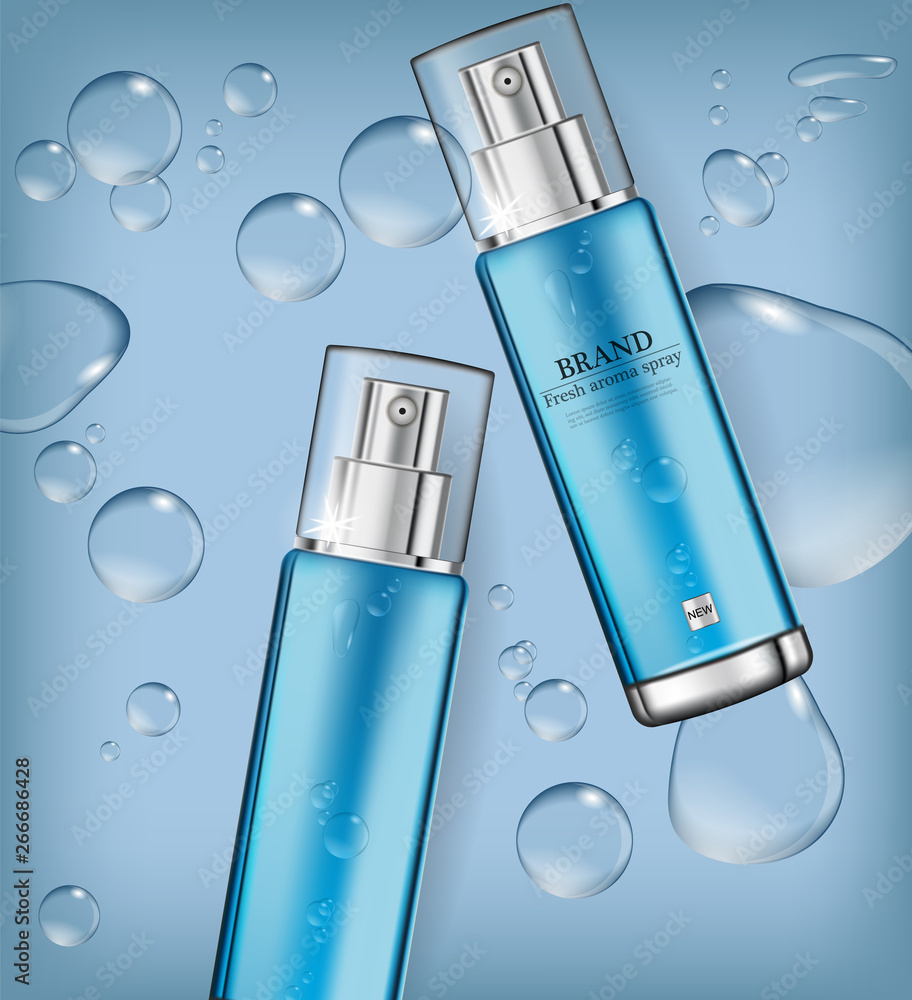 Cosmetics spray water moisturizer hydration Vector realistic. Product ...