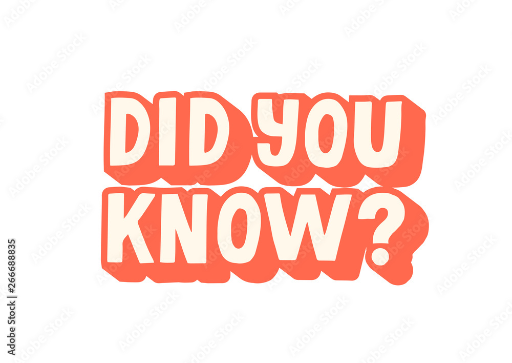 Did you know lettering Stock Vector | Adobe Stock