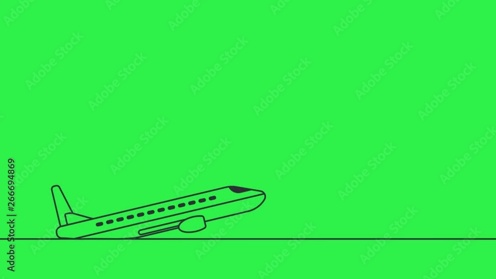 Linear animation of an plane taking off. Self drawing animation of ...