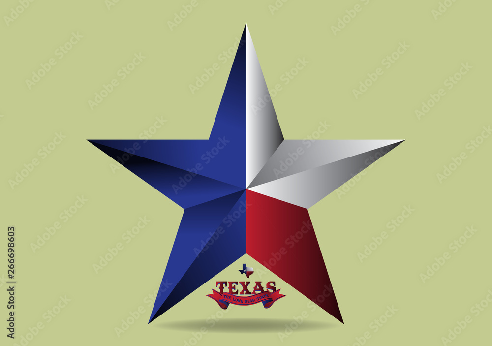 Texas Star with small map and nickname The Lone Star State. Vector EPS ...