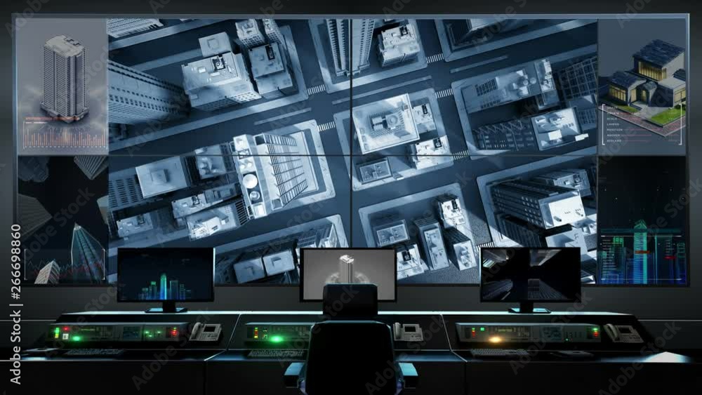 Smart city main control center, Intelligent Smart building in smart ...