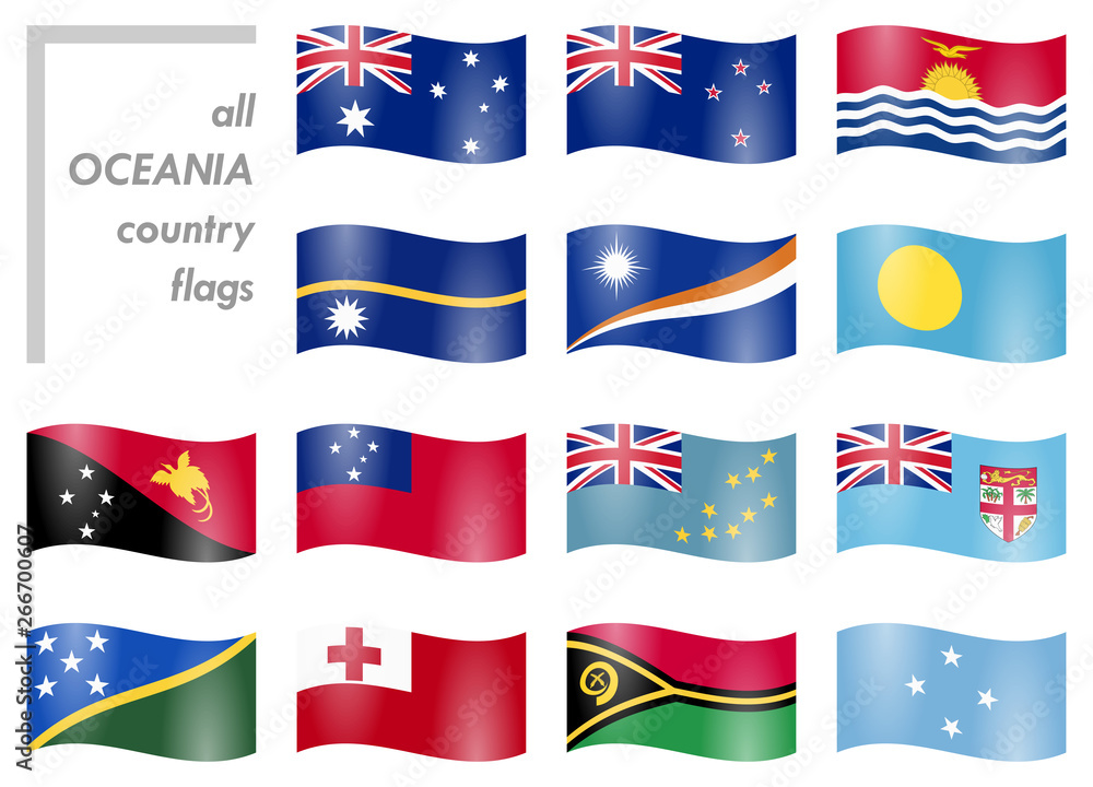 all country flags of Oceania Stock Vector | Adobe Stock