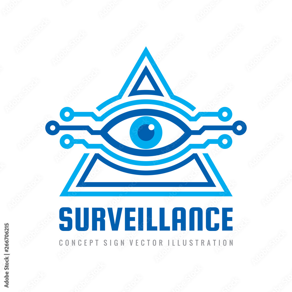 Surveillance security technology vision - logo design vector concept ...