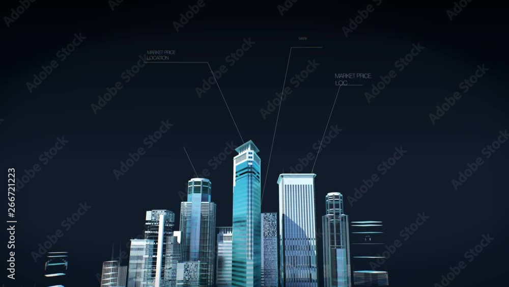 Construction technology. building city skyline and make smart city with ...