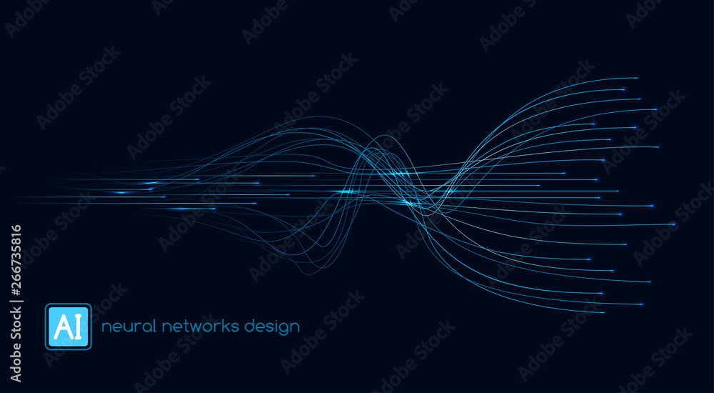 Neural networks design, AI concept, vector template Stock Vector ...