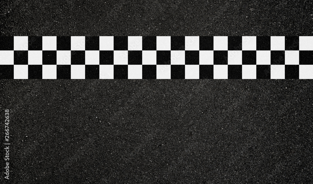 Top aerial view empty asphalt international race track with start and ...