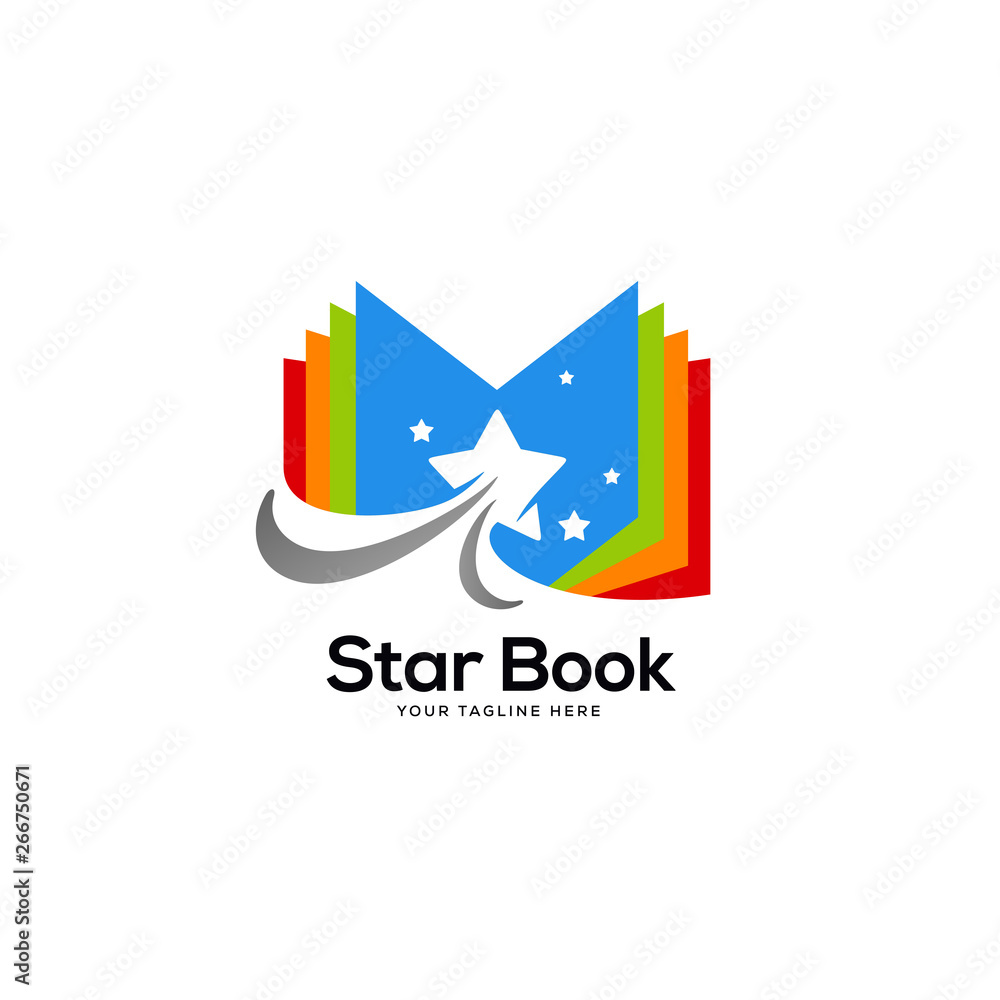 star book logo designs, open book logo design template, education logo ...
