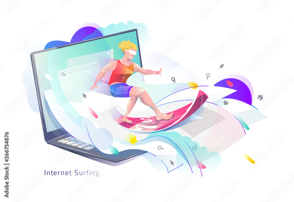 Person Surfing The Internet