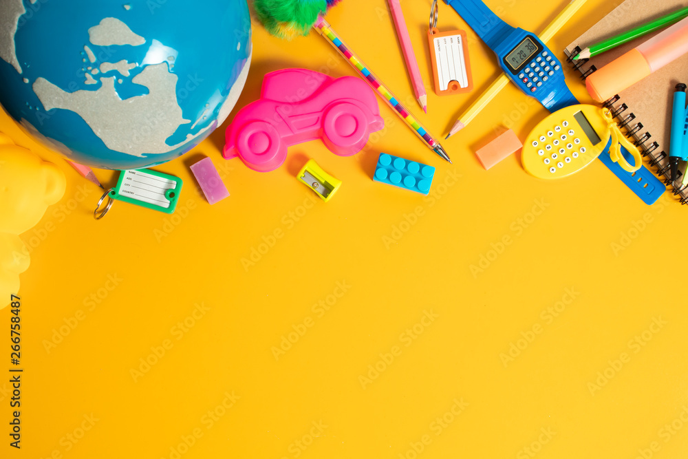 stationery back to school tools object for study in classroom, student ...