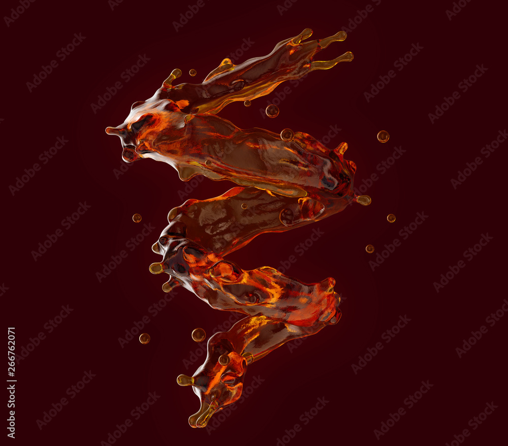 Black or red rooibos tea spiral splash with tea droplets. Hot or cold ...