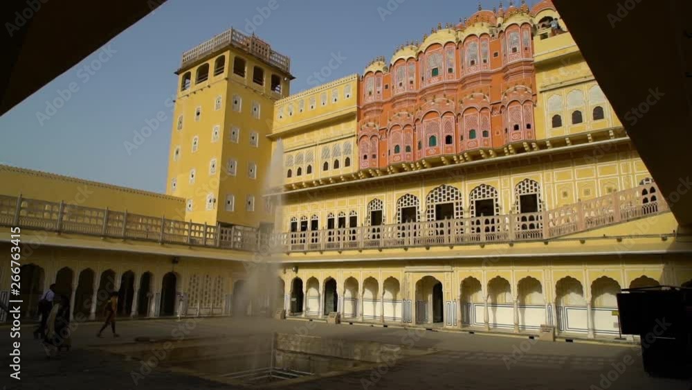 Video Stock Red and pink limestone with windows and baroque ...