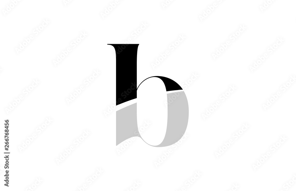 alphabet letter b black and white logo icon design Stock Vector | Adobe ...