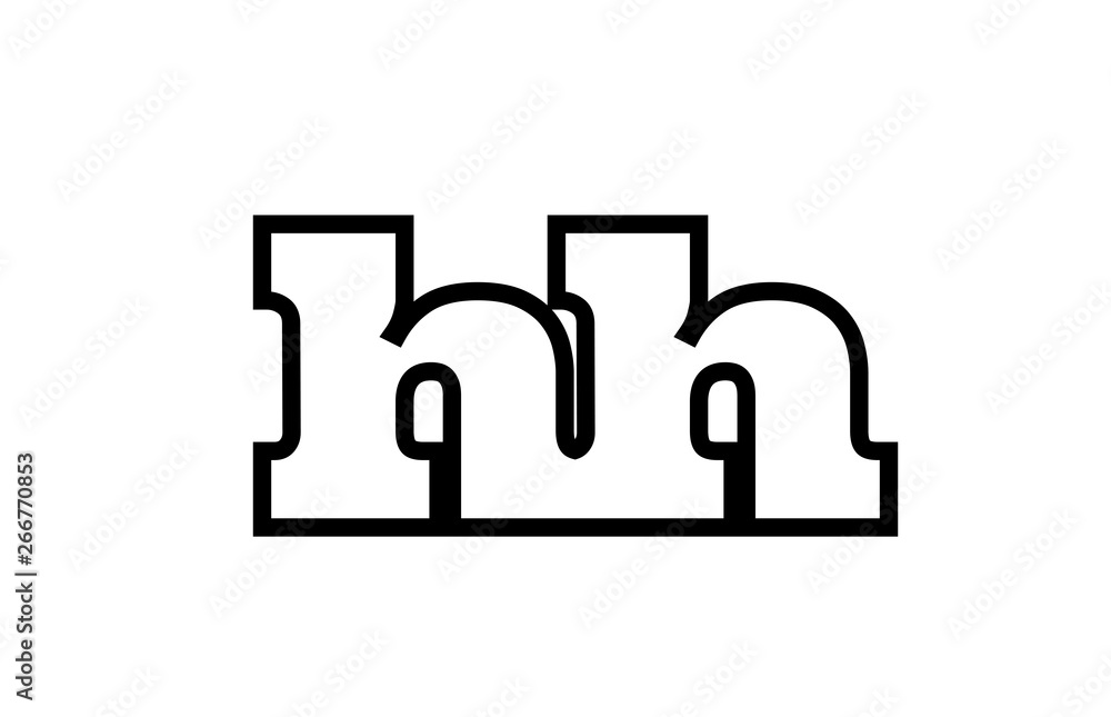 connected hh h h black and white alphabet letter combination logo icon ...
