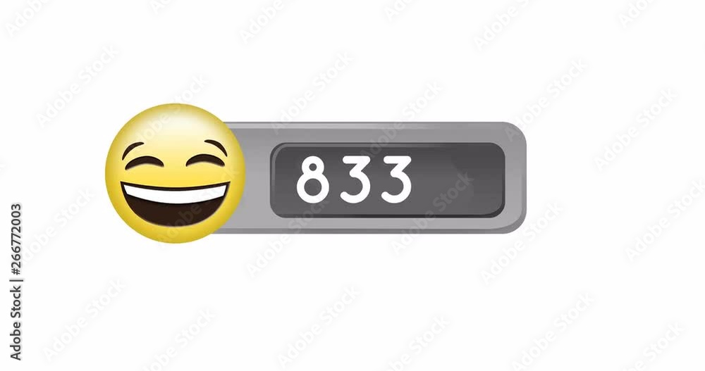 Face with tears of joy emoji with numbers 4k Stock Video | Adobe Stock