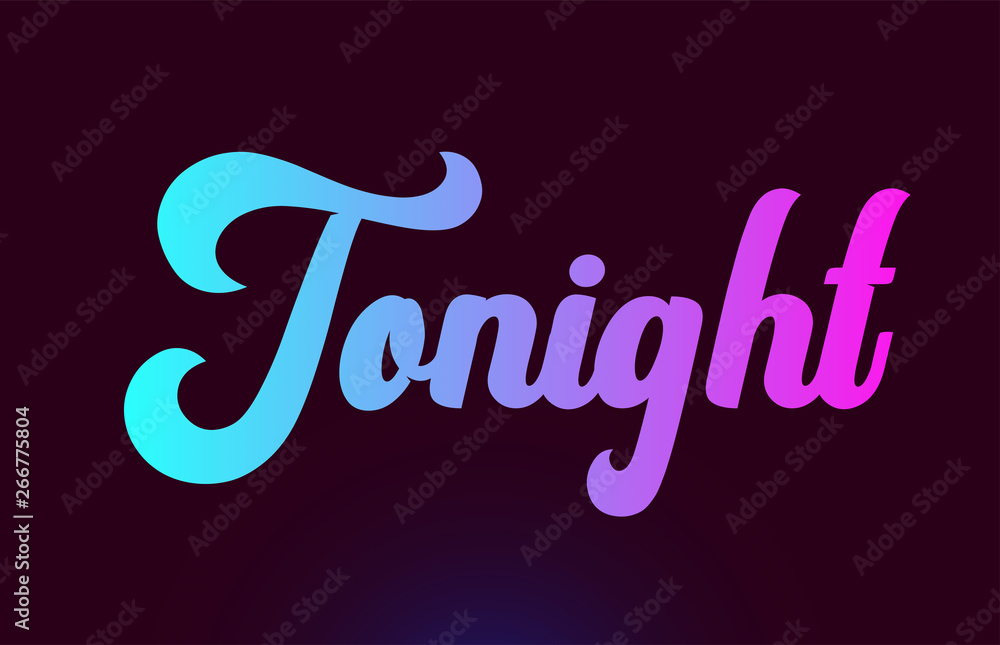 Tonight pink word text logo icon design for typography Stock Vector ...