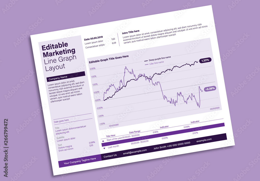 Editable Infographic with a Sidebar, Line Graph, and Purple Accents ...
