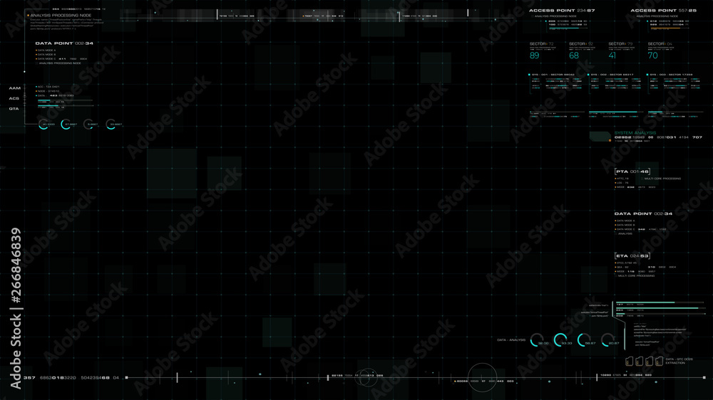 Futuristic motion graphic user interface head up display screen blank template with digital data ...