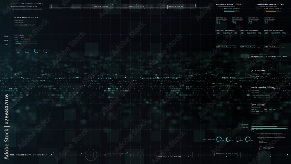 Futuristic motion graphic user interface head up display screen blank template with digital data ...