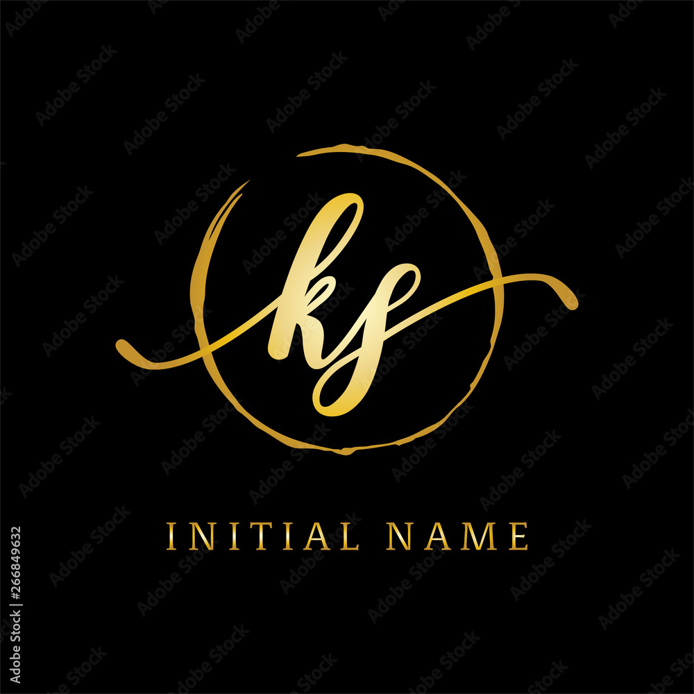 KS Initial name Gold sign logo Stock Vector | Adobe Stock