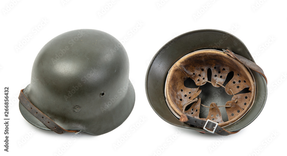 German World War Two (Stahlhelm M1942) military helmet, Normandy 1944 ...