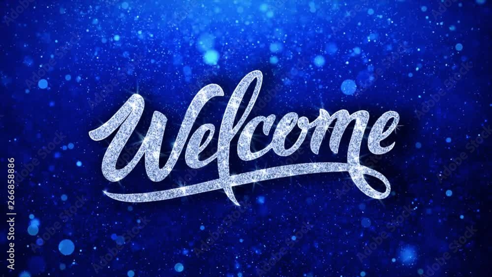 Welcome Greetings card Abstract Blinking Sparkle Glitter Particle ...
