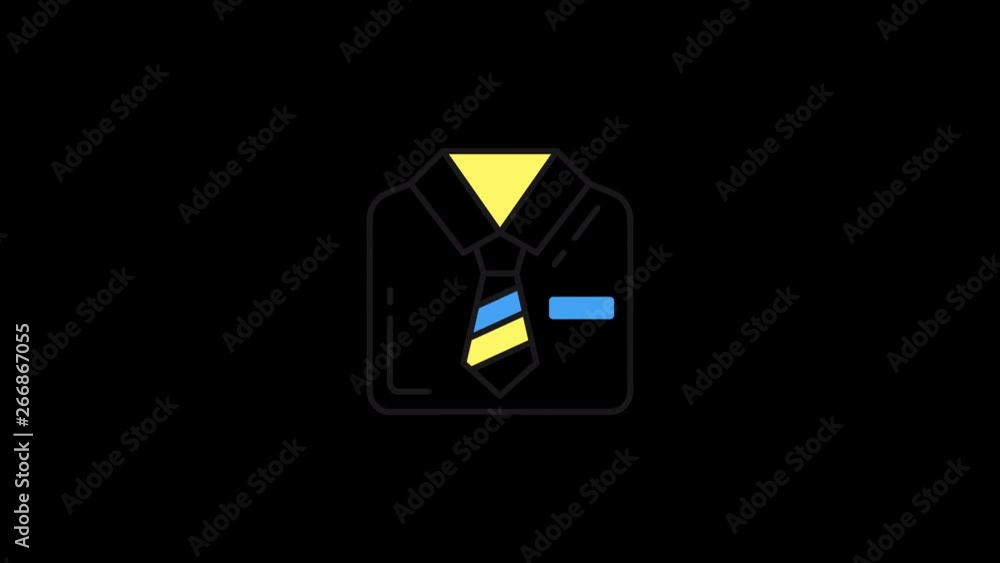 Dress code icon animation on black background.Video animation. 4K ...