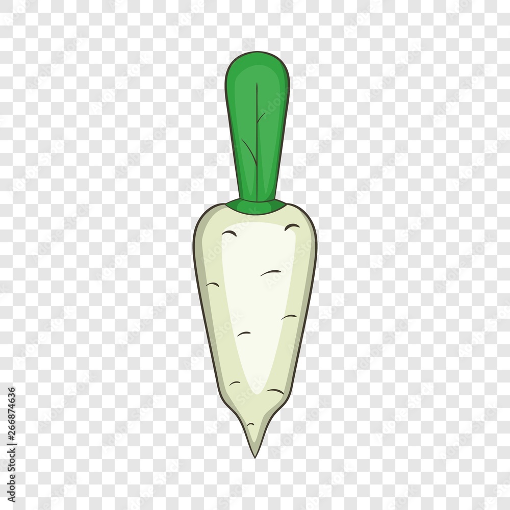 Daikon vegetable icon. Cartoon illustration of daikon vector icon for ...