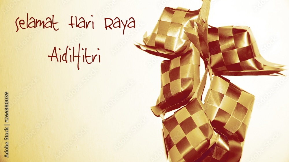 Greeting with malay word "Selamat Hari Raya Aidilfitri" that translates ...