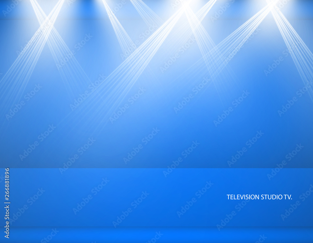 Studio background. Vector empty blue studio for your design, spotlight ...