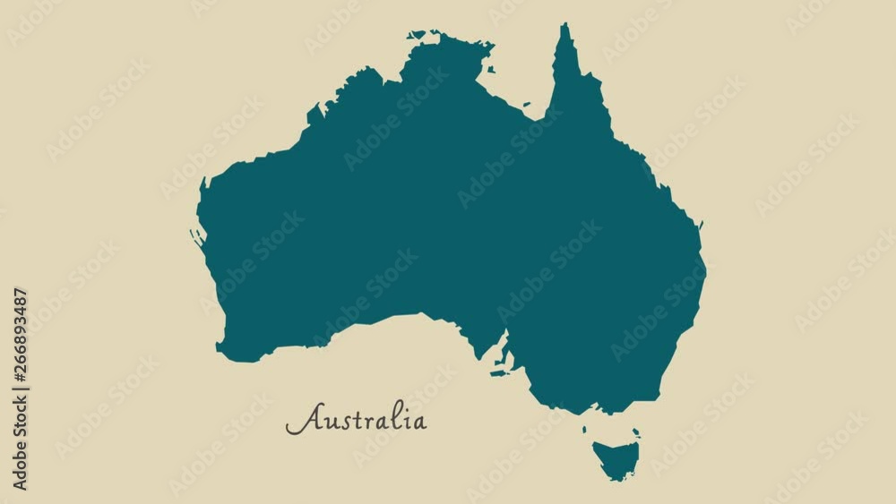 Modern map of Australia illustration animation Stock Video | Adobe Stock