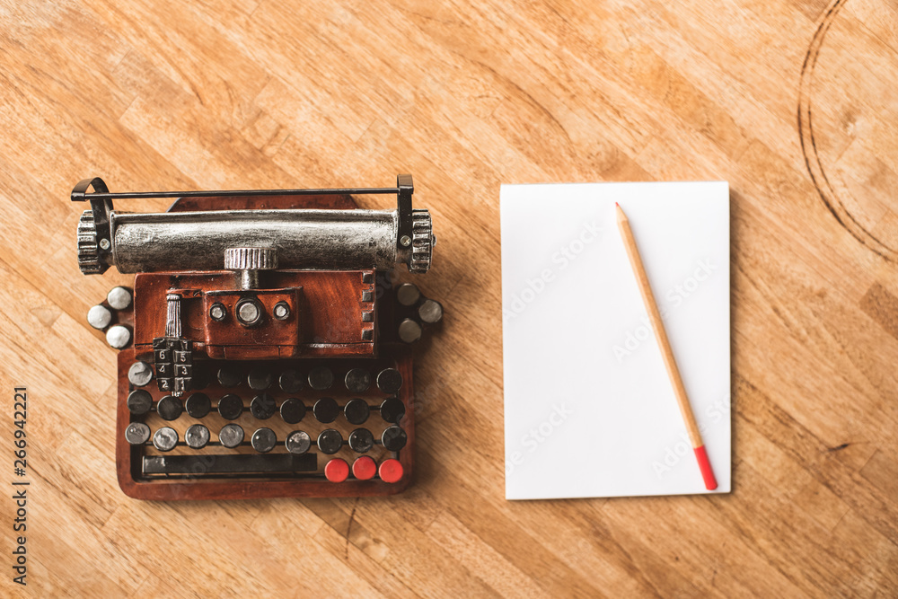 note book with typewriter Stock Photo | Adobe Stock