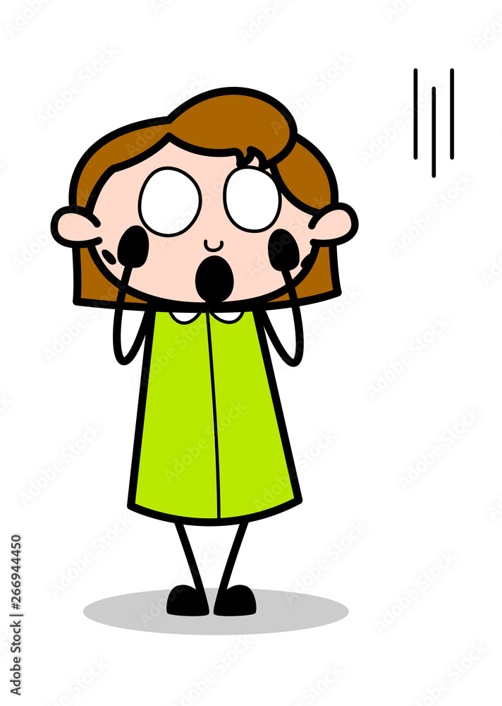 Spooky - Retro Office Girl Employee Cartoon Vector Illustration﻿ Stock ...