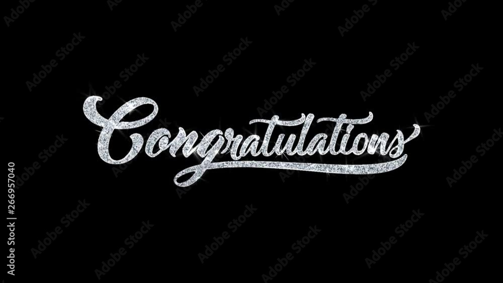 Congratulations Greetings Card Abstract Blinking Sparkle Glitter Particle Looped Background