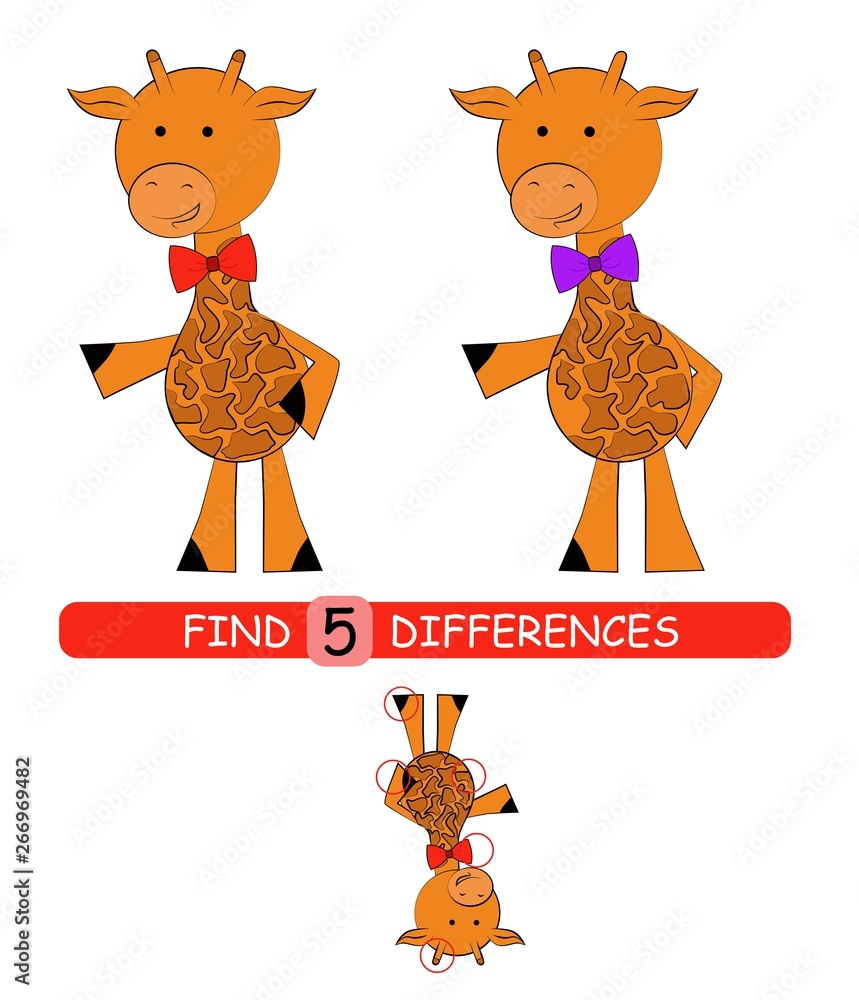 Find differences between pictures. Vector cartoon educational game ...