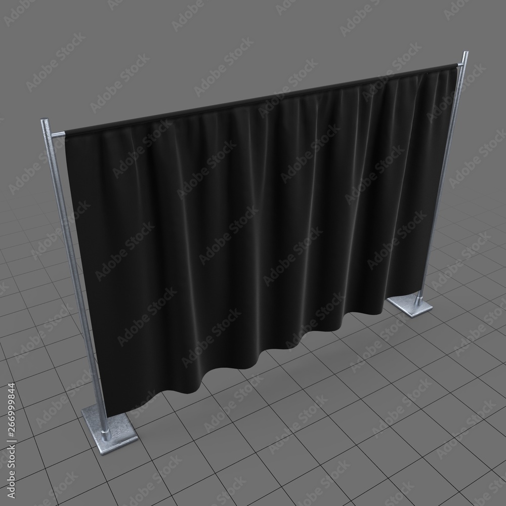 Standing curtain Stock 3D asset | Adobe Stock