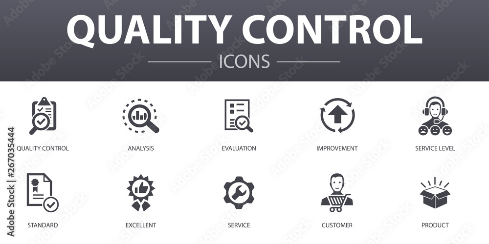 quality control simple concept icons set. Contains such icons as ...