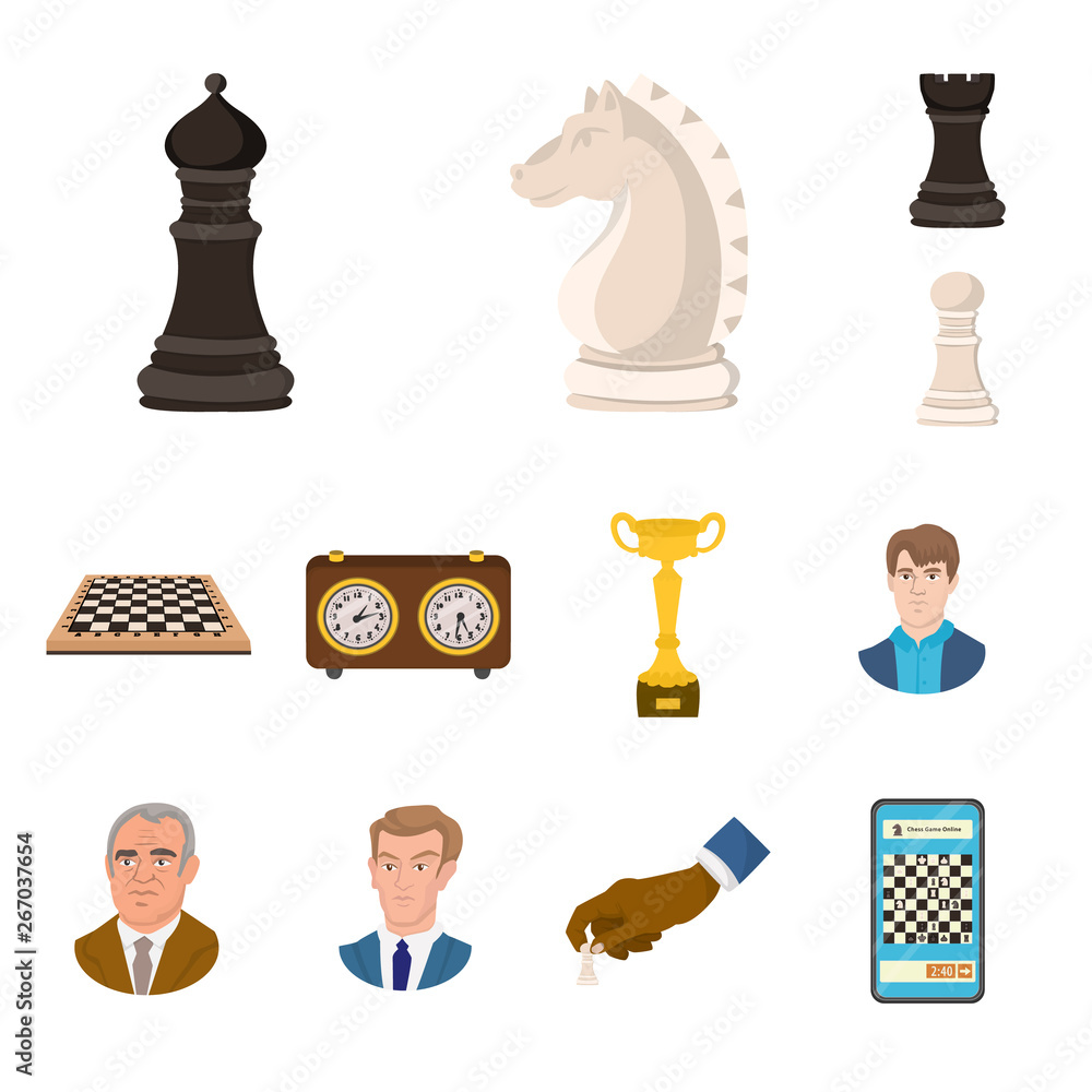 Vector illustration of chess and game icon. Set of chess and strategy ...
