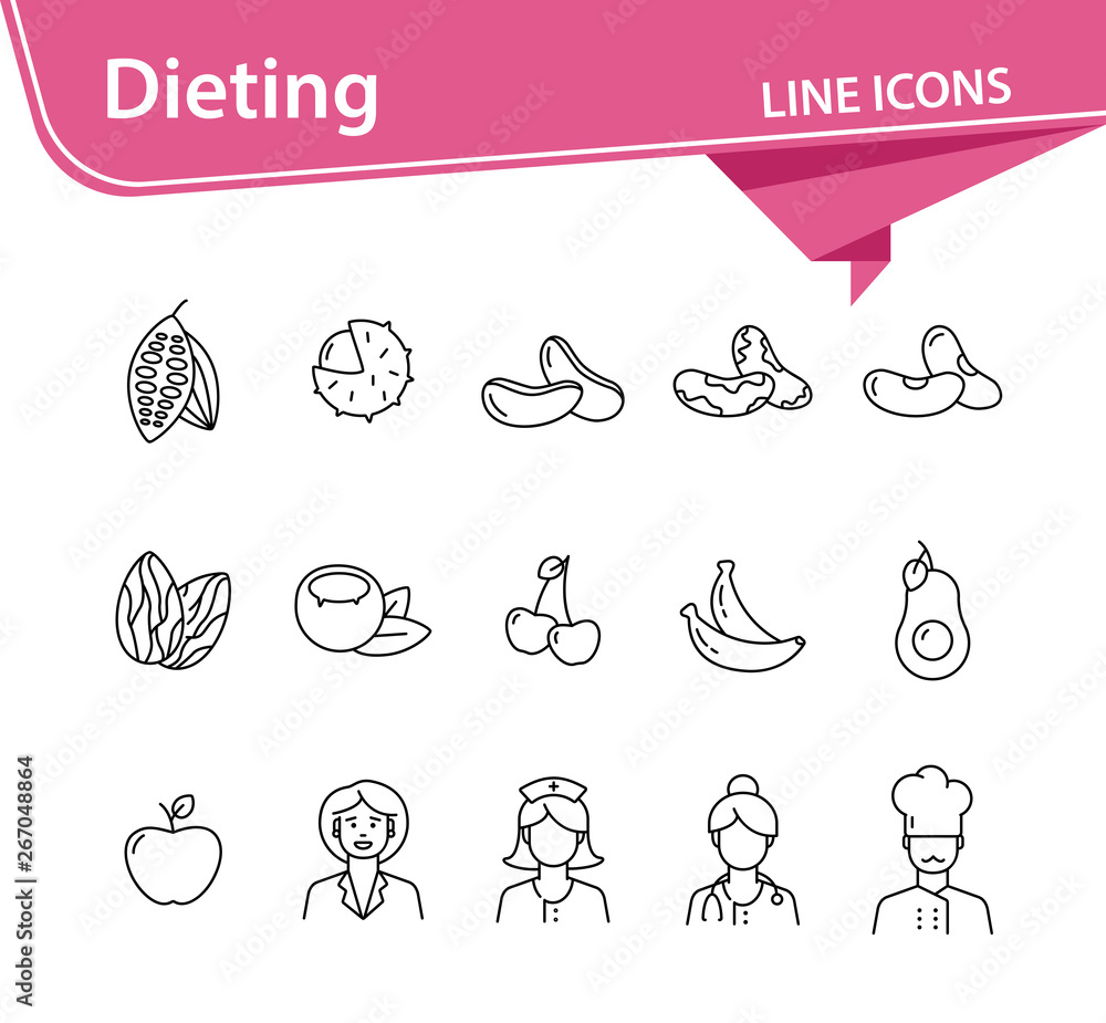 Dieting icons Stock Vector | Adobe Stock